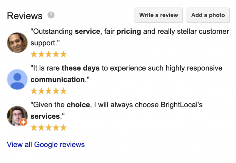 Star Rating Now Showing in Google Review Summary - BrightLocal