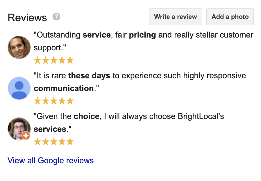 Star Rating Now Showing in Google Review Summary - BrightLocal