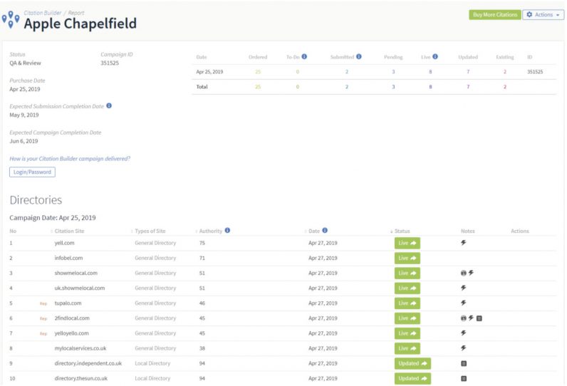Introducing New and Improved Citation Builder Reports - BrightLocal